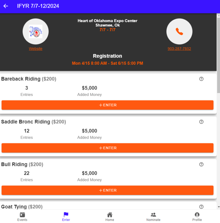 NextGen Rodeo App - Rodeo Logistic