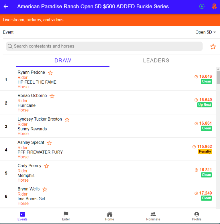 NextGen Rodeo App - Rodeo Logistic